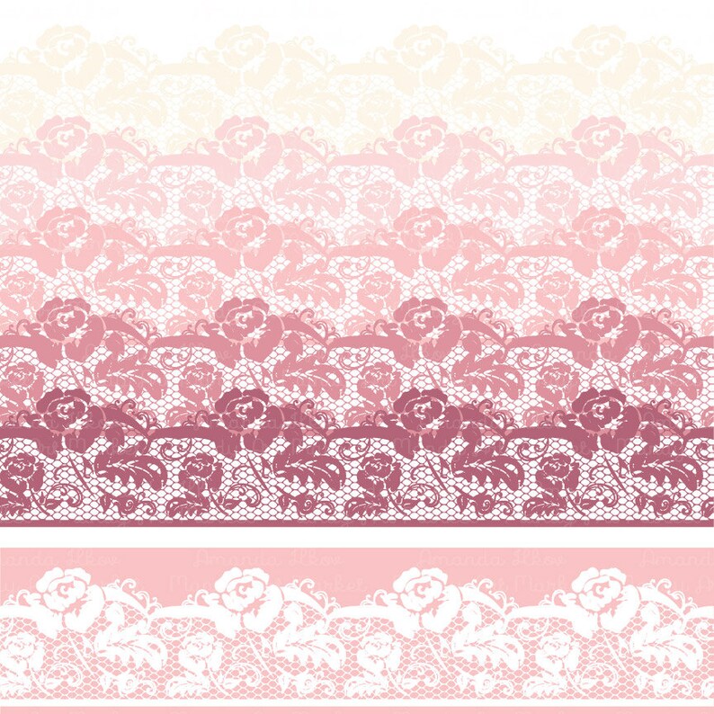 Professional Rose Lace Borders in Soft Pink Lace Border | Etsy
