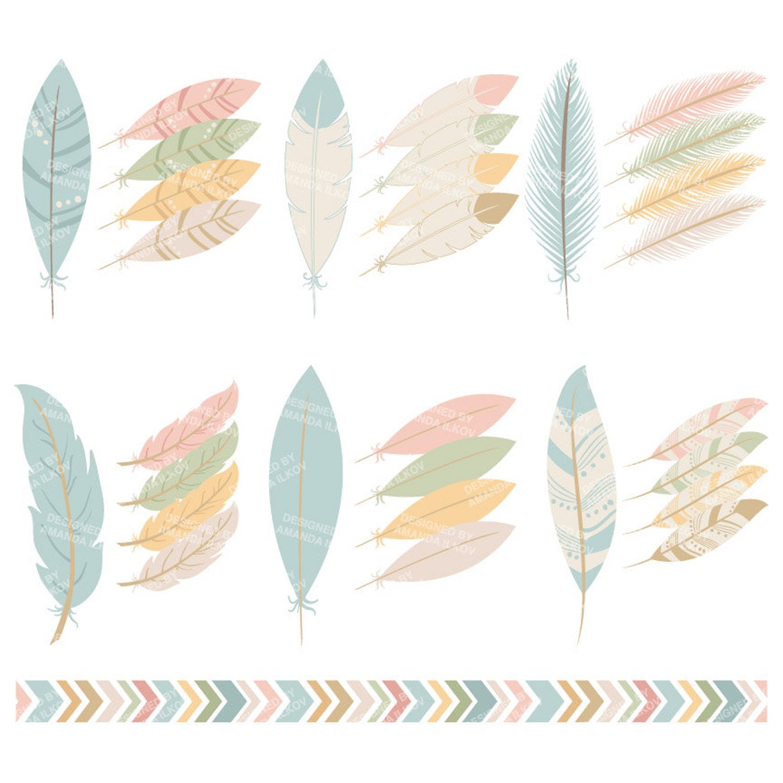 Professional Tribal Feathers Clipart & Vectors in Grandmas Garden ...