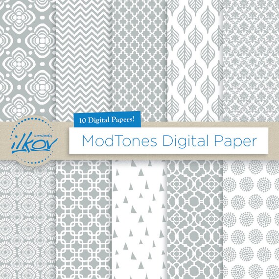 Pantone Paloma Modern Digital Paper In Pantone Paloma For