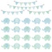 Premium Elephant Clipart, Vectors & Digital Papers in Blue Mint - Mint ...