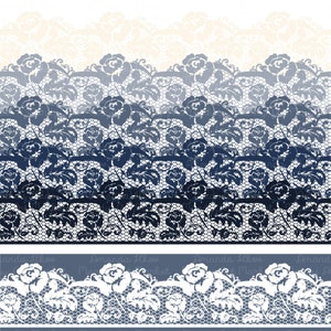 Professional Rose Lace Borders in Navy - Lace Border, Lace Clipart ...