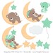 Professional Mint Sleepy Bears Clipart Mint Bedtime Bears - Etsy