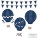 Navy & Blush Hot Air Balloons Clipart With Digital Papers - Navy and ...