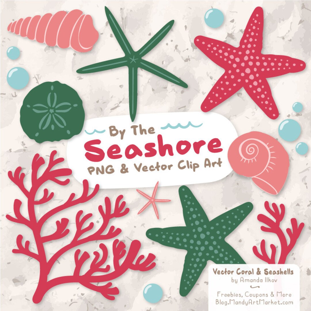 Premium Vector Seashells Clipart in Rose Garden - Red Seashells ...