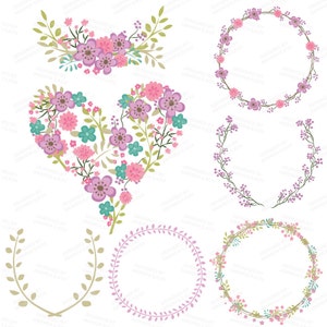 Premium Floral Clip Art & Vectors Garden Party Wedding Clip Art ...