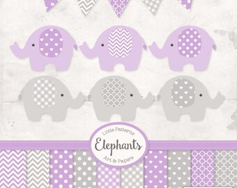 Purple Elephant Girl Clip Art Watercolor. Baby Elephant - Etsy