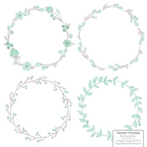 Premium Floral Wreaths & Laurels in Mint - Mint and Peach Flower Wreath ...