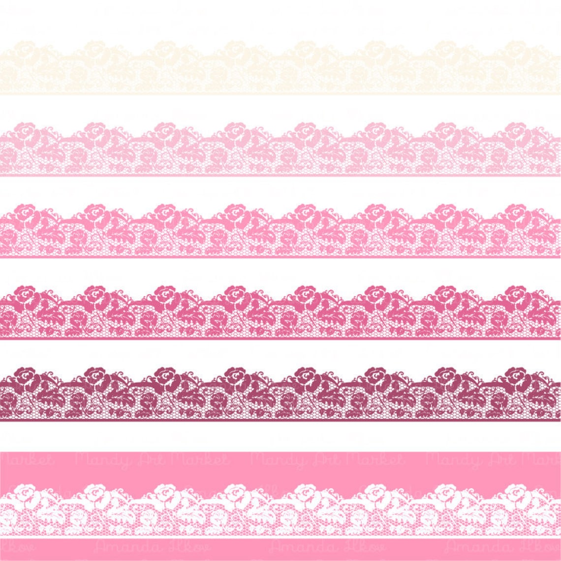 Professional Rose Lace Borders in Pink Lace Border Lace - Etsy