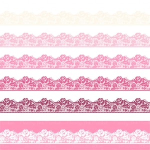 Professional Rose Lace Borders in Pink Lace Border, Lace Clipart, Lace ...