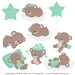 Professional Mint Sleepy Bears Clipart Mint Bedtime Bears - Etsy