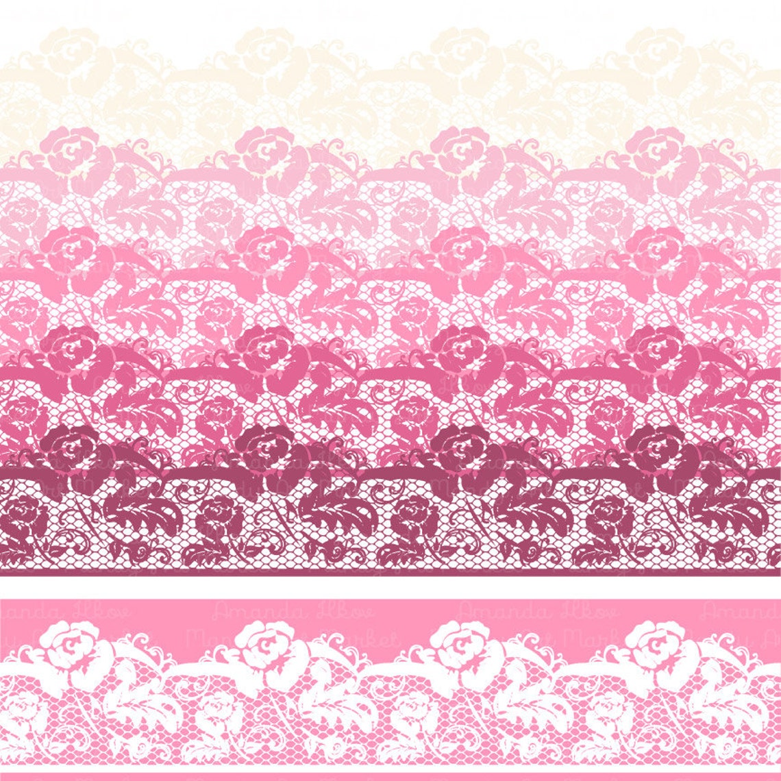 Professional Rose Lace Borders in Pink Lace Border Lace - Etsy