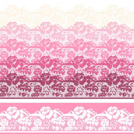 Pink Lace Border Clip Art