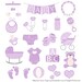 Premium Oh Baby Clipart & Vectors Set in Lavender Lavender Purple Baby ...