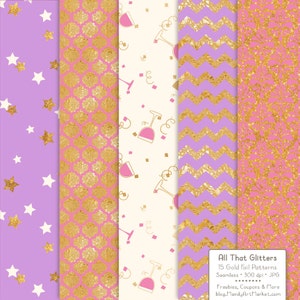 Celebrate Gold Foil Digital Papers in Fresh - Party Patterns, Party ...