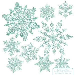 Premium Glitter Snowflakes - Glitter Snowflake Clipart, Snowflake ...