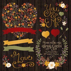 Professional Floral Heart Clipart & Vectors - Floral Heart Clip Art ...