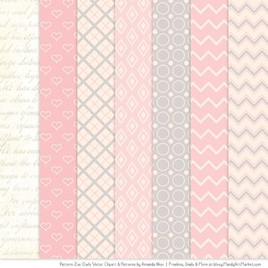 Patterned Soft Pink Owls Clipart and Digital Papers - Soft Pink Owl ...