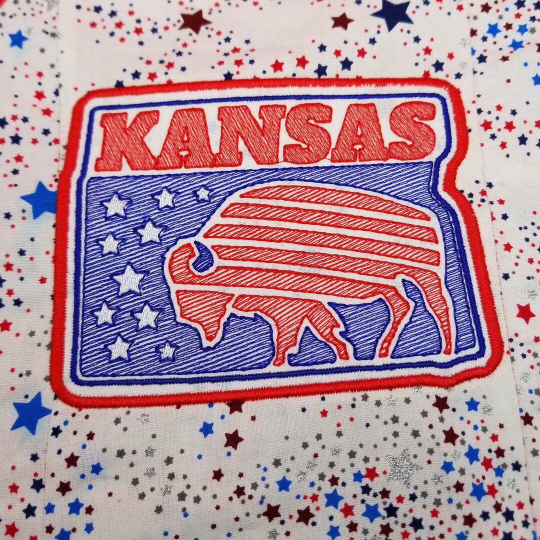 USA Kansas State Applique Embroidery Design 4 and - Etsy