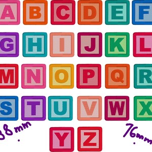 Alphabet Blocks Embroidery Design 2 Sizes - 1-1/2 Inch and 3 Inch-bx ...