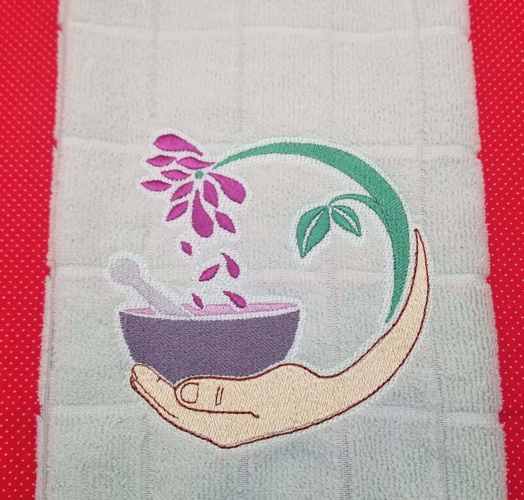 Flower Hand and Bowl Embroidery Design - 3 Sizes - 4-5-6 Inch - Etsy