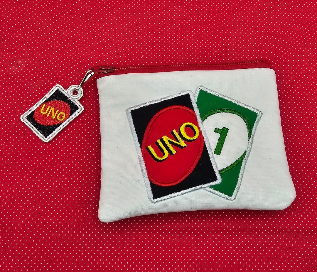 UNO Zip Bag With UNO Charm Embroidery Designs. 5x6 Top Zip Bag - Etsy