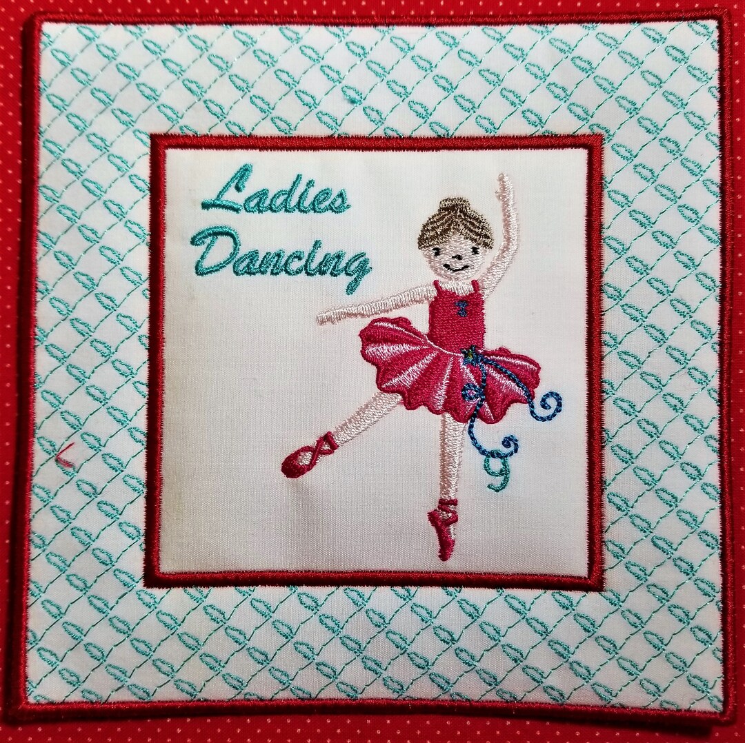 9 Ladies Dancing Embroidery Design. Quilt Blocks in 4x4 - 5x5 - 6x6 ...