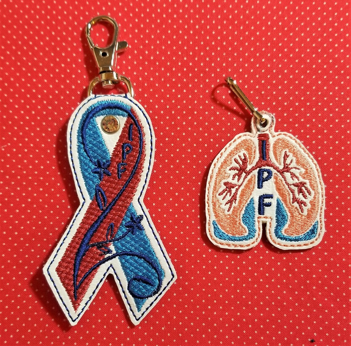 IPF Charm Keyfob Embroidery Design. Idiopatic Pulmonary | Etsy