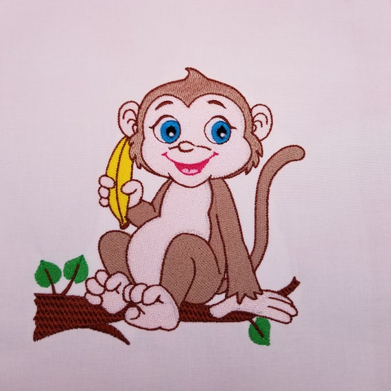 Baby Monkey Embroidery Design. 3 Sizes 4 5 - Etsy
