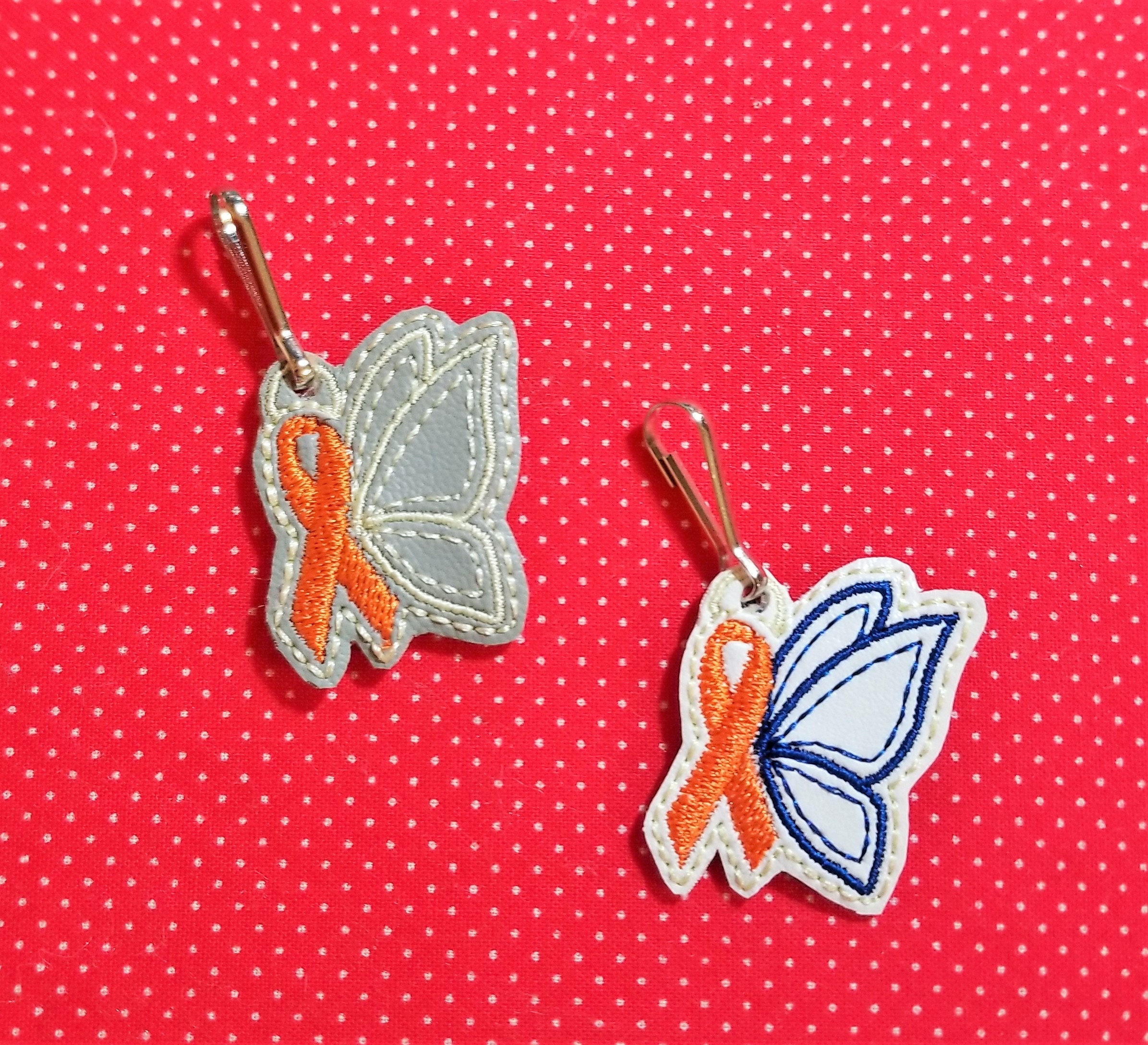 Leukemia Awareness Butterfly Charm Embroidery Design Zipper - Etsy UK