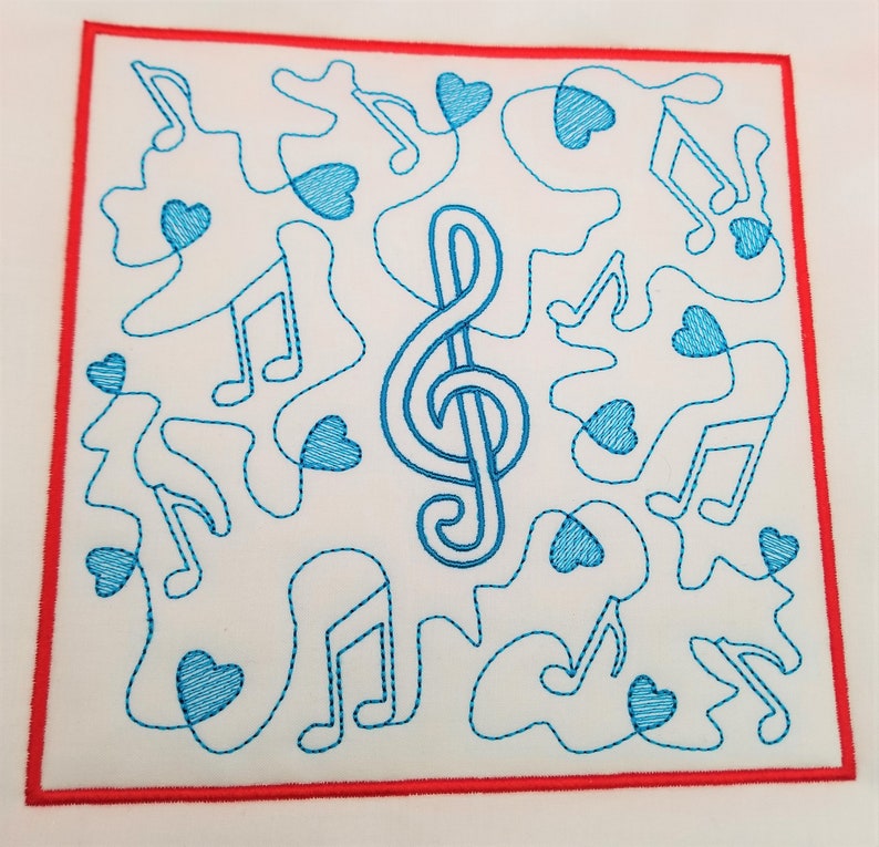 Musical Continuous Quilt Block Embroidery Designs. 5 Files - Etsy