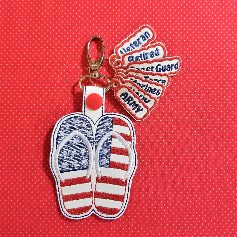 USA Military Charm Embroidery Design add-on to Fobs Zipper - Etsy