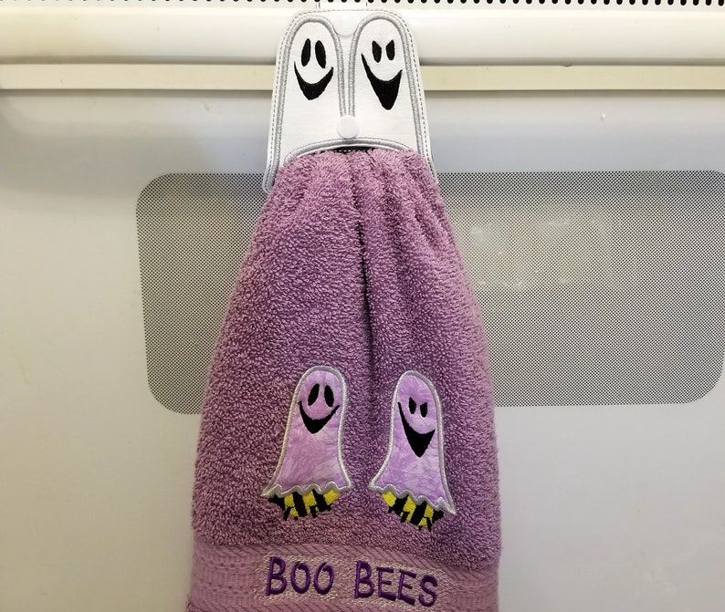 Boo Ghosts Towel Holder Embroidery Design With Shortie Snap - Etsy