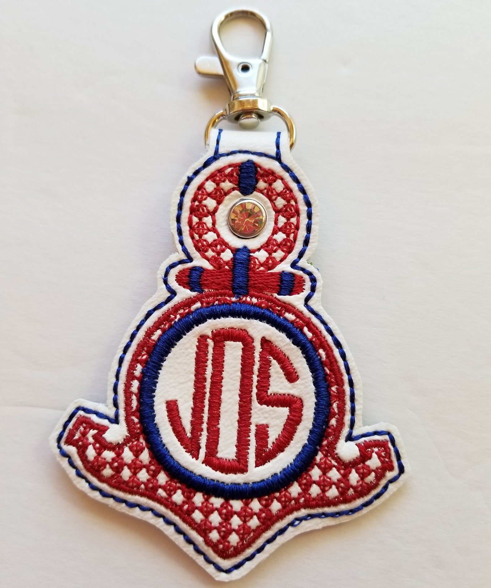 Anchor Monogram Frame Key Fob ITH Embroidery Design SVG Cut | Etsy