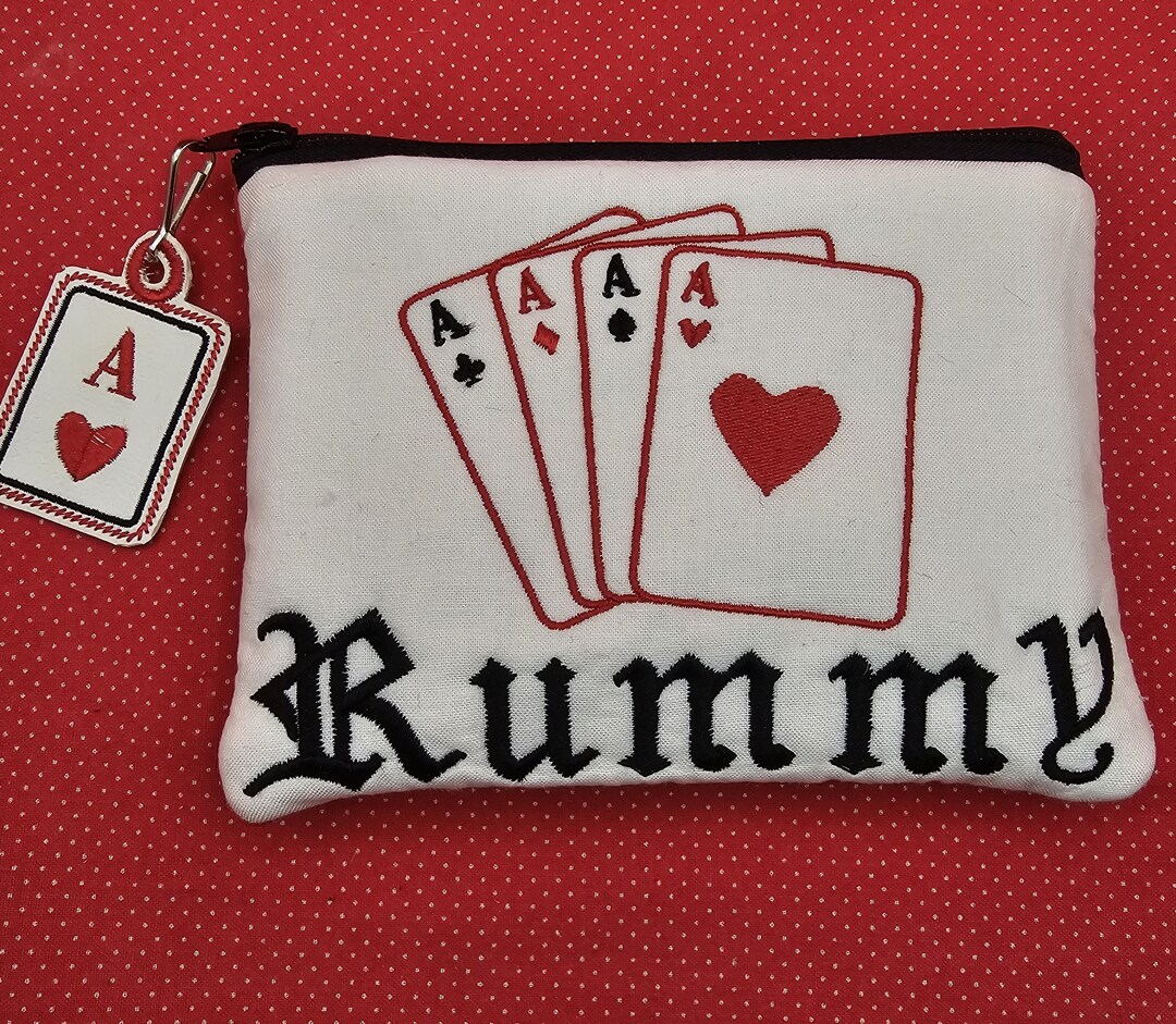 Rummy Zip Bag With Charm Embroidery Designs. 5x5 and 6x6-1/2" Sizes - Etsy