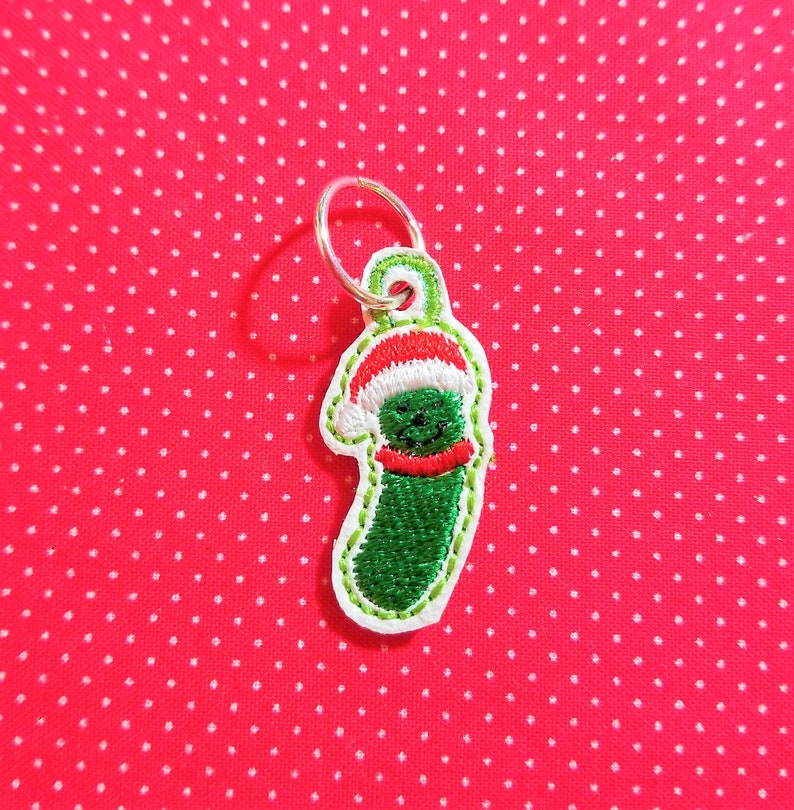 Pickle Charm Embroidery Design. ITH Design for Bag Tags, Earrings, Wine ...
