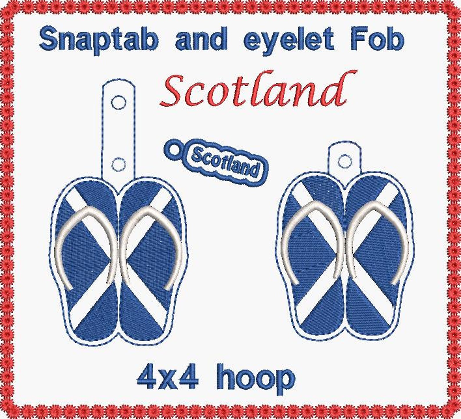Scotland Flip Flops ITH Embroidery Design. Patriotic Scottish | Etsy