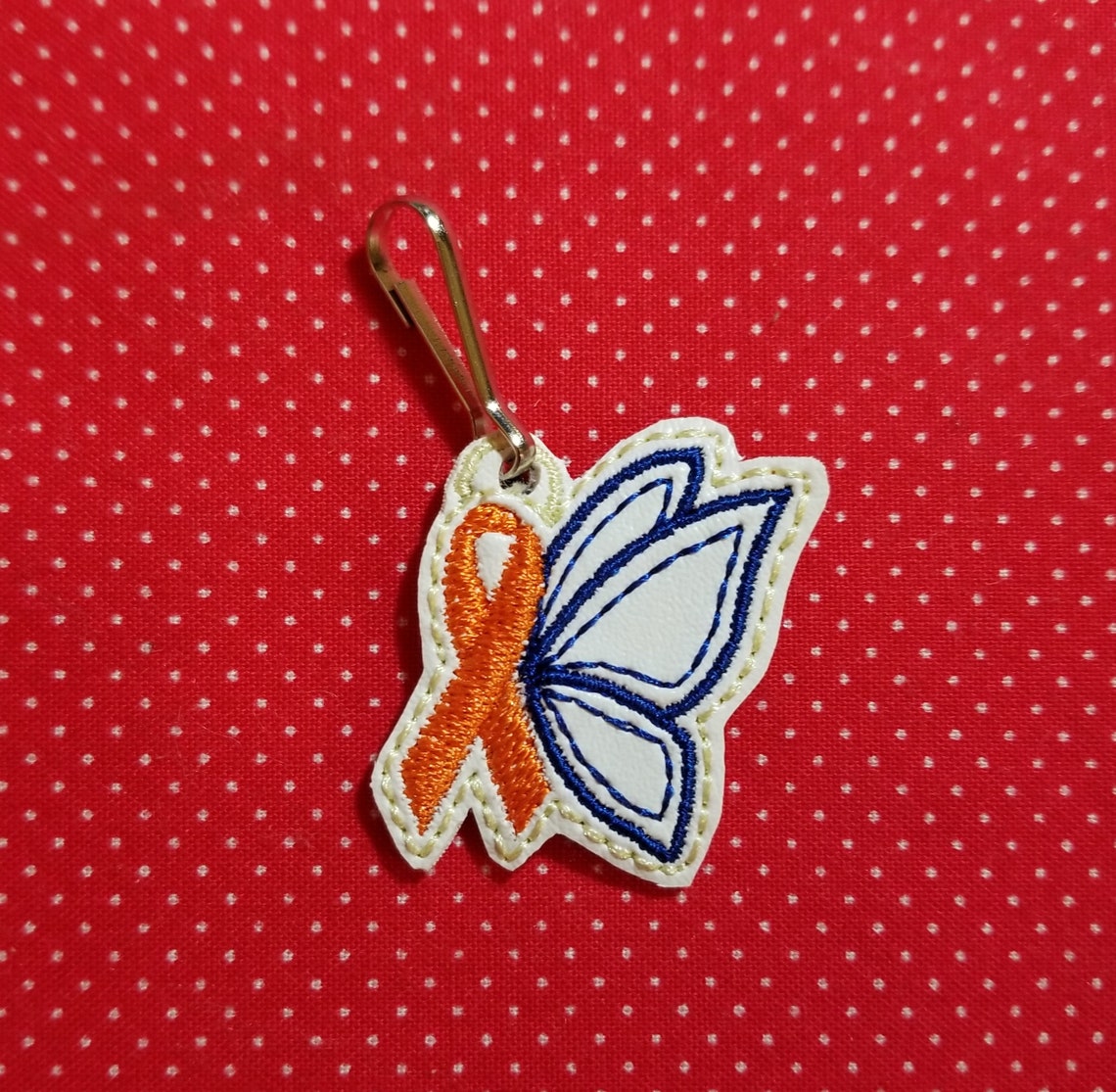 Leukemia Awareness Butterfly Charm Embroidery Design Zipper | Etsy