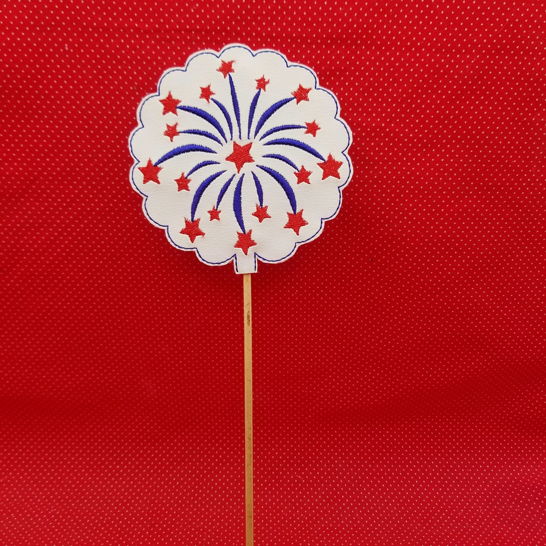 Fireworks Plant Garden Stake Embroidery Designs. 2 Sizes 4" and 5" - Etsy
