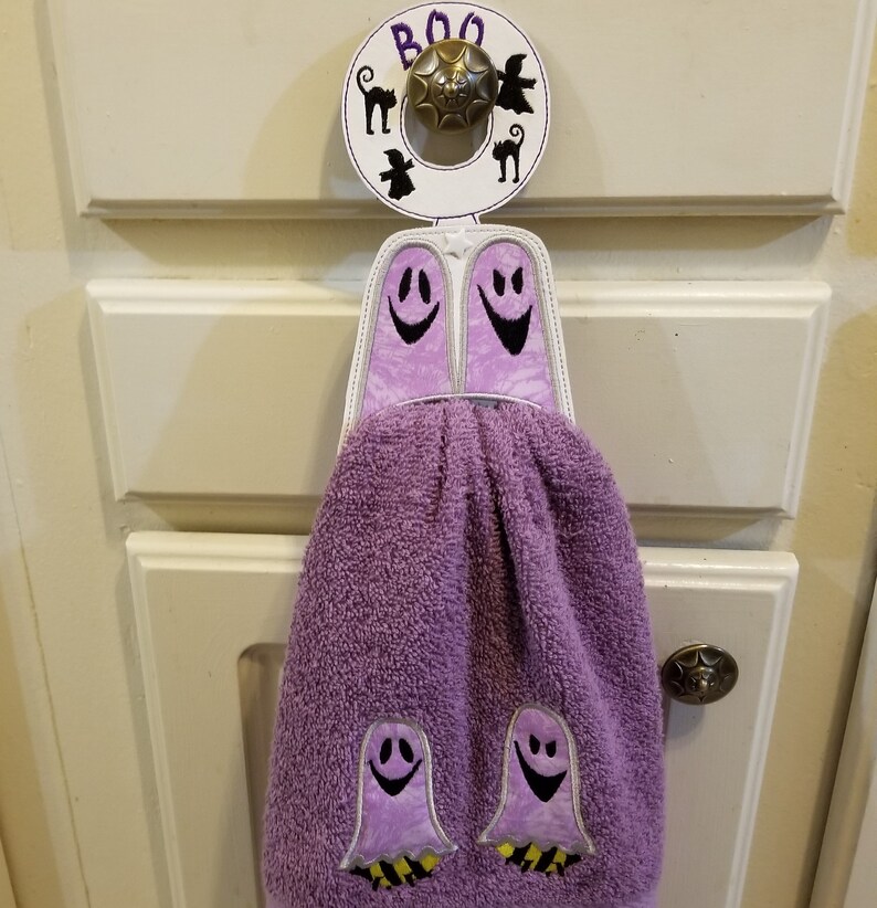 Boo Ghosts Towel Holder Embroidery Design With Shortie Snap - Etsy