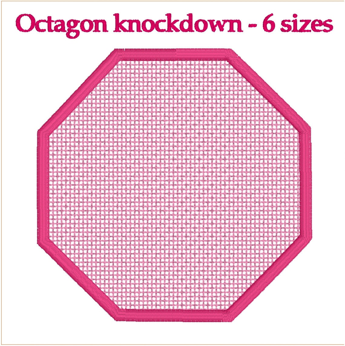 Octagon Knockdown Embroidery Design 6 Sizes 3-4-5-6-7-8 Inches | Etsy