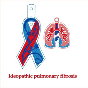 IPF Charm Keyfob Embroidery Design. Idiopatic Pulmonary Fibrosis ITH ...