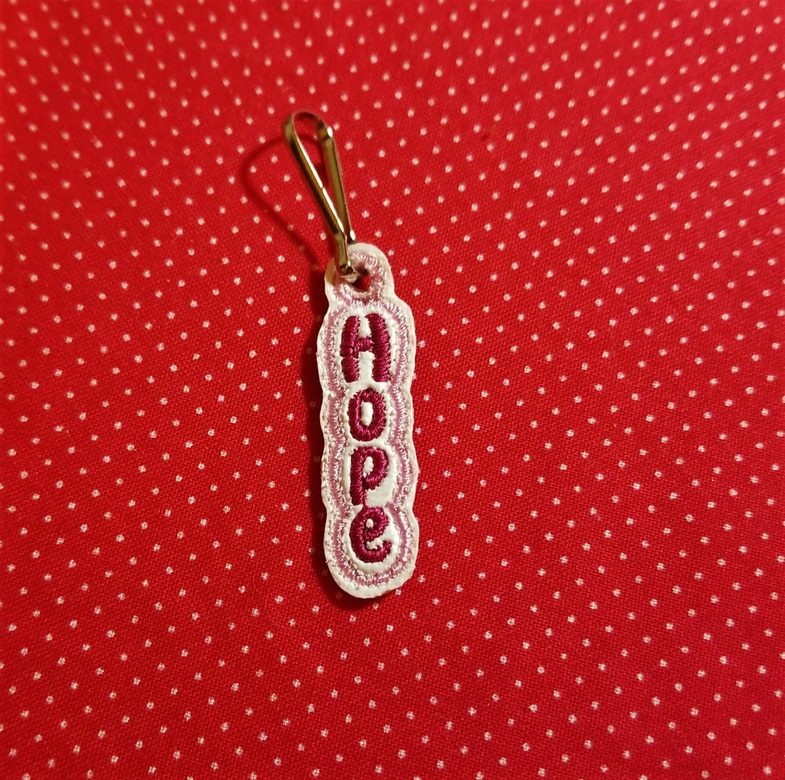 HOPE Charm Embroidery Design 8 in 4x4 Hoop Zipper Pull Keyfob - Etsy