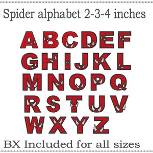 Spider Alphabet Embroidery Design 3 Sizes - 2-3-4- Inch - Etsy