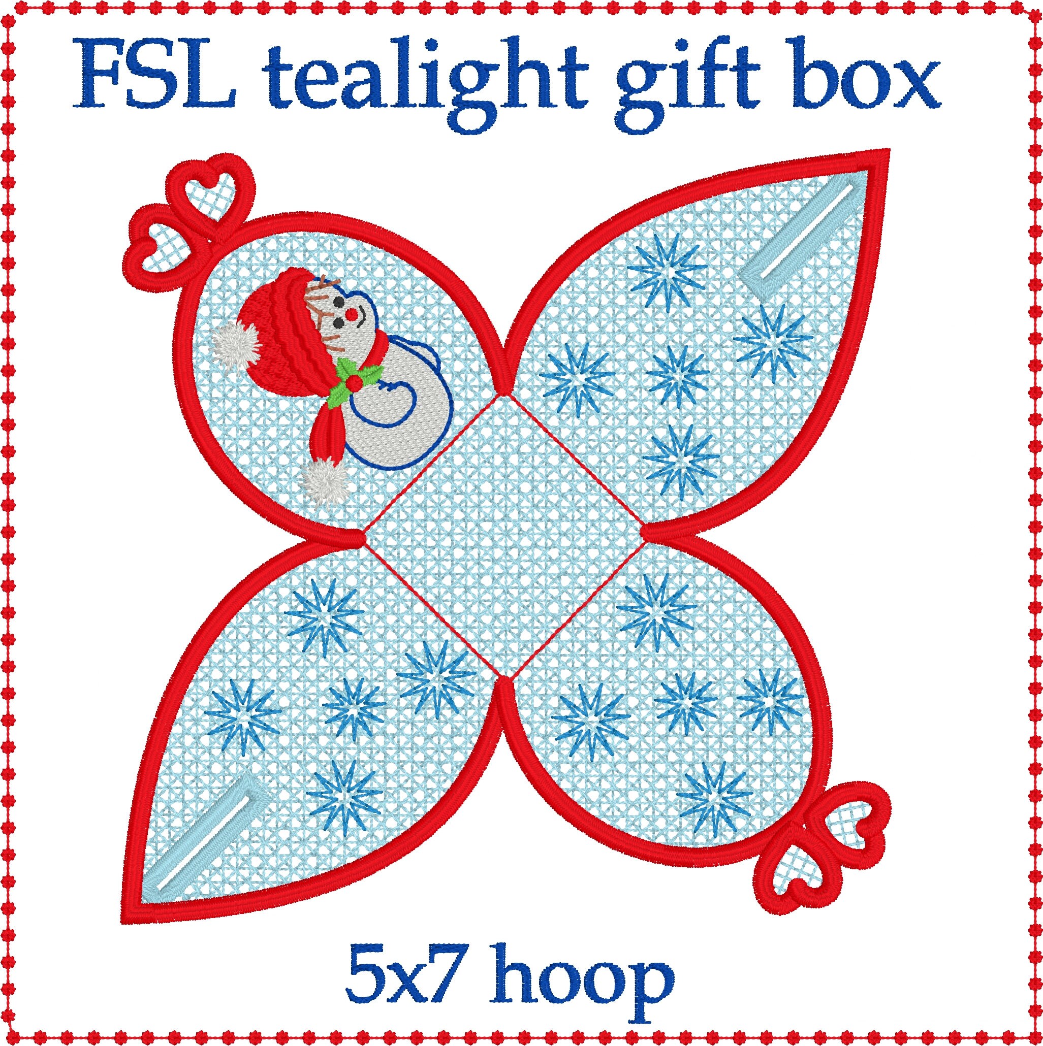 Snowbaby Gift Box Embroidery Design for Tealights, Jewelry, ITH FSL ...