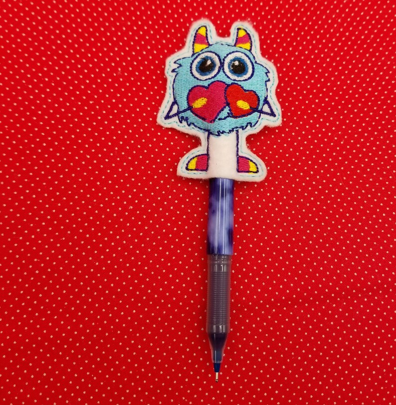 Monster Pencil Topper Embroidery Design - 4x4 Friendly in the Hoop - Etsy