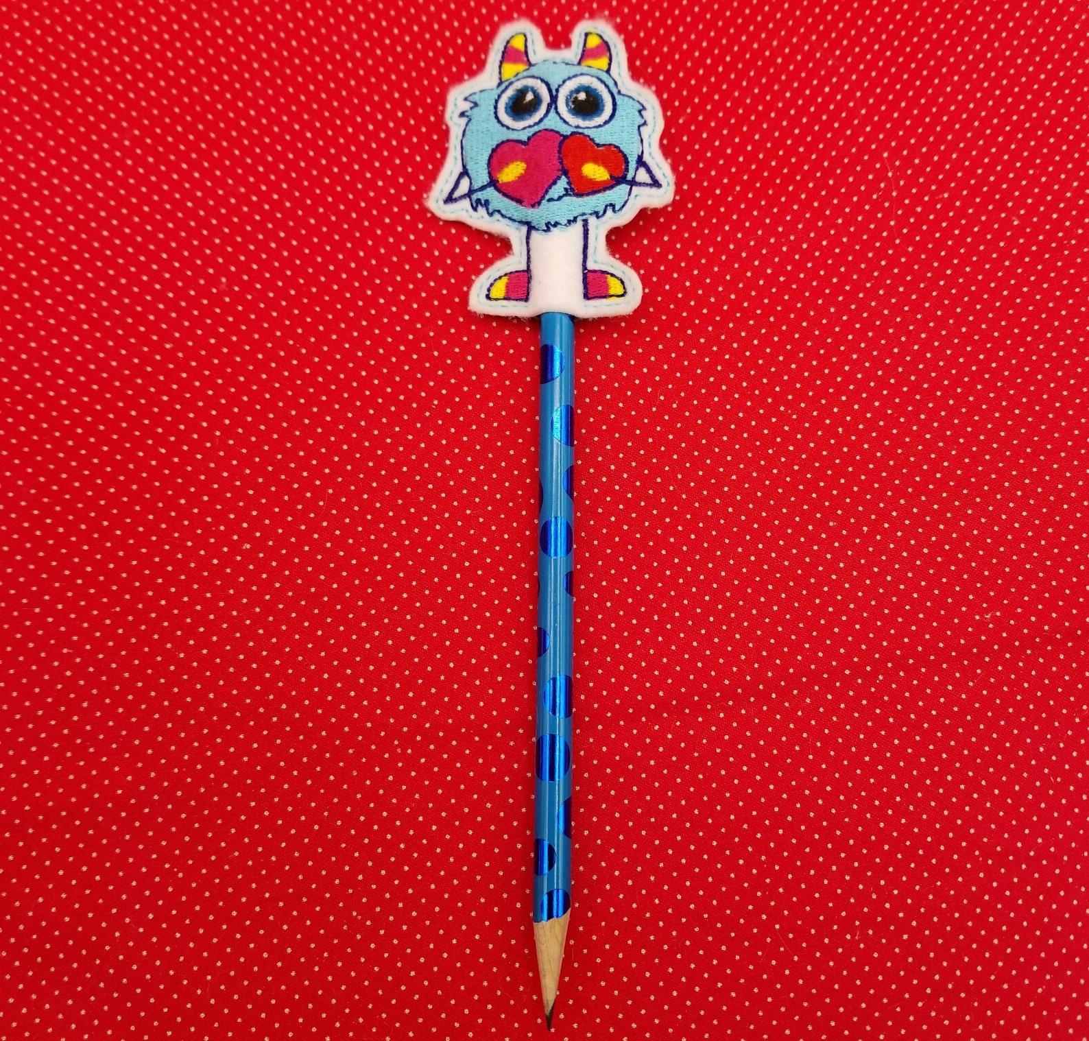 Monster Pencil Topper Embroidery Design 4x4 Friendly in the - Etsy