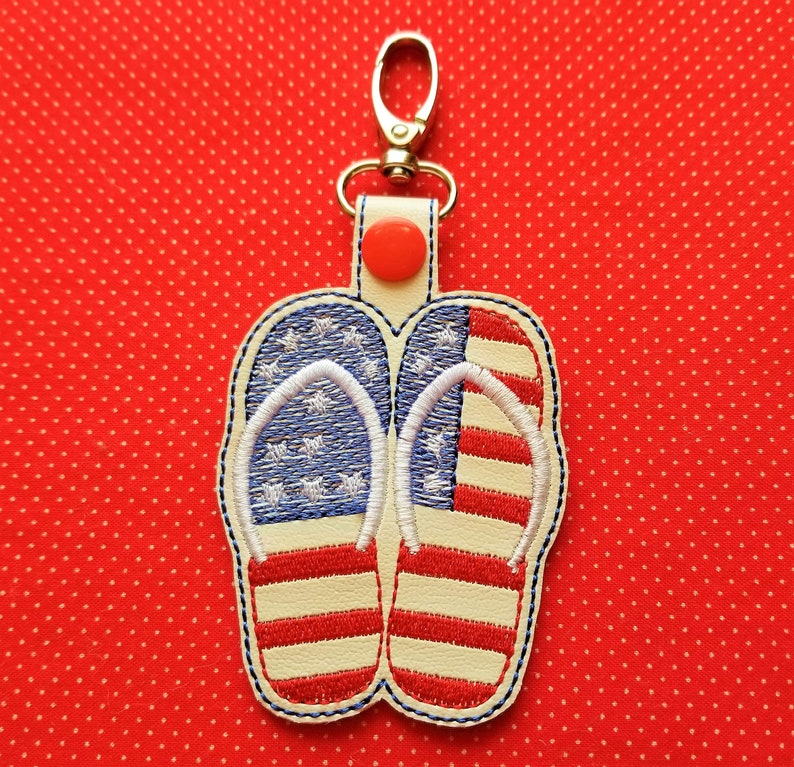 Patriotic Flip Flops ITH Embroidery Design. Stars and Stripes for July ...