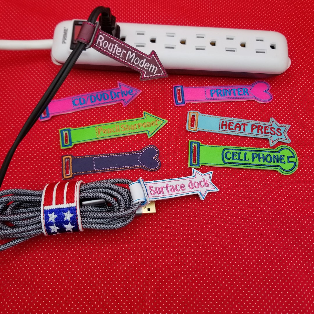 Cord ID Tags - Wraps Embroidery Design. 4x4 Hoops. Blank Tags, Add Any ...