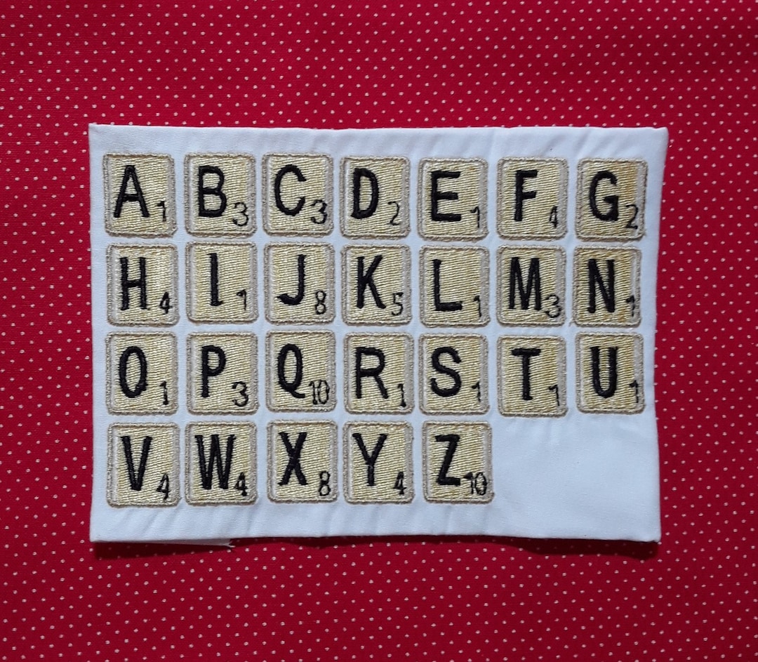 Word Tiles Alphabet Embroidery Designs. BX Files Included. 2 Sizes. - Etsy