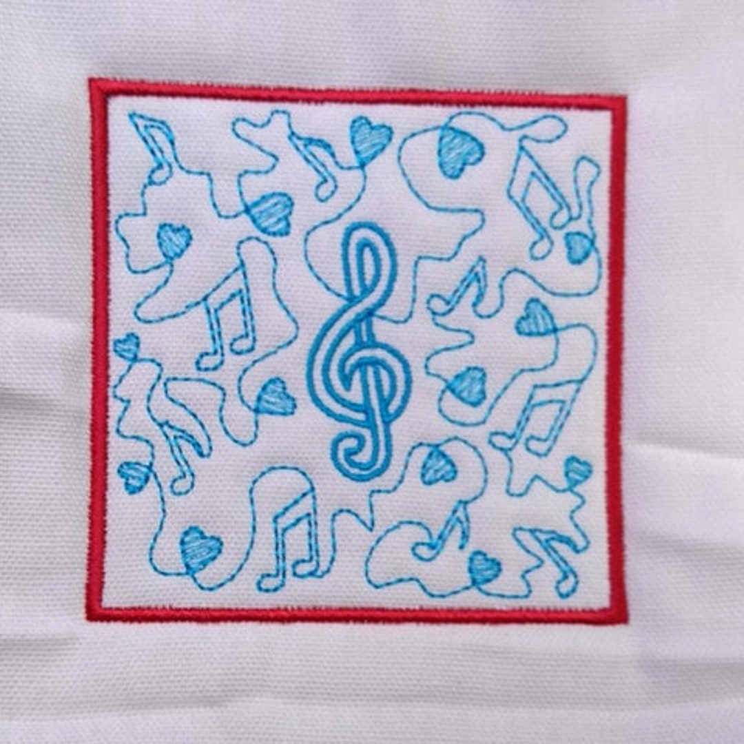 Musical Continuous Quilt Block Embroidery Designs. 5 Files Included - Etsy
